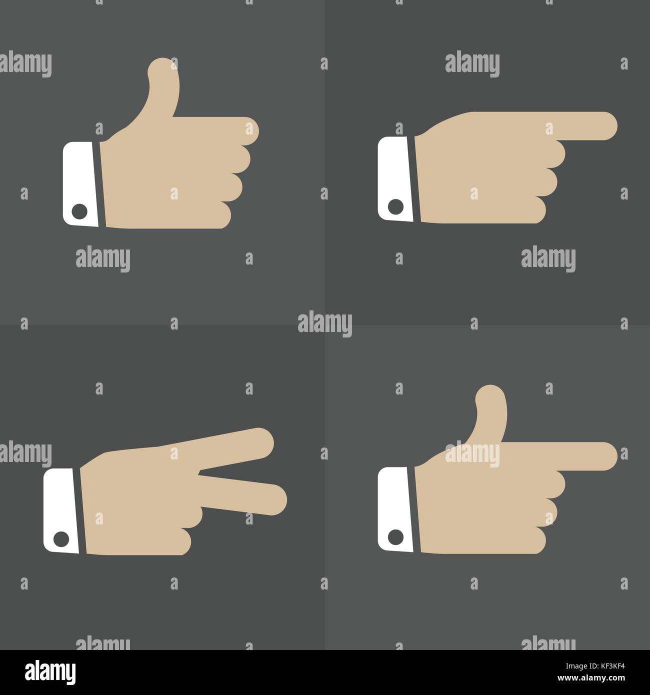 Simple Hand expressions icons set Stock Vector Image & Art - Alamy