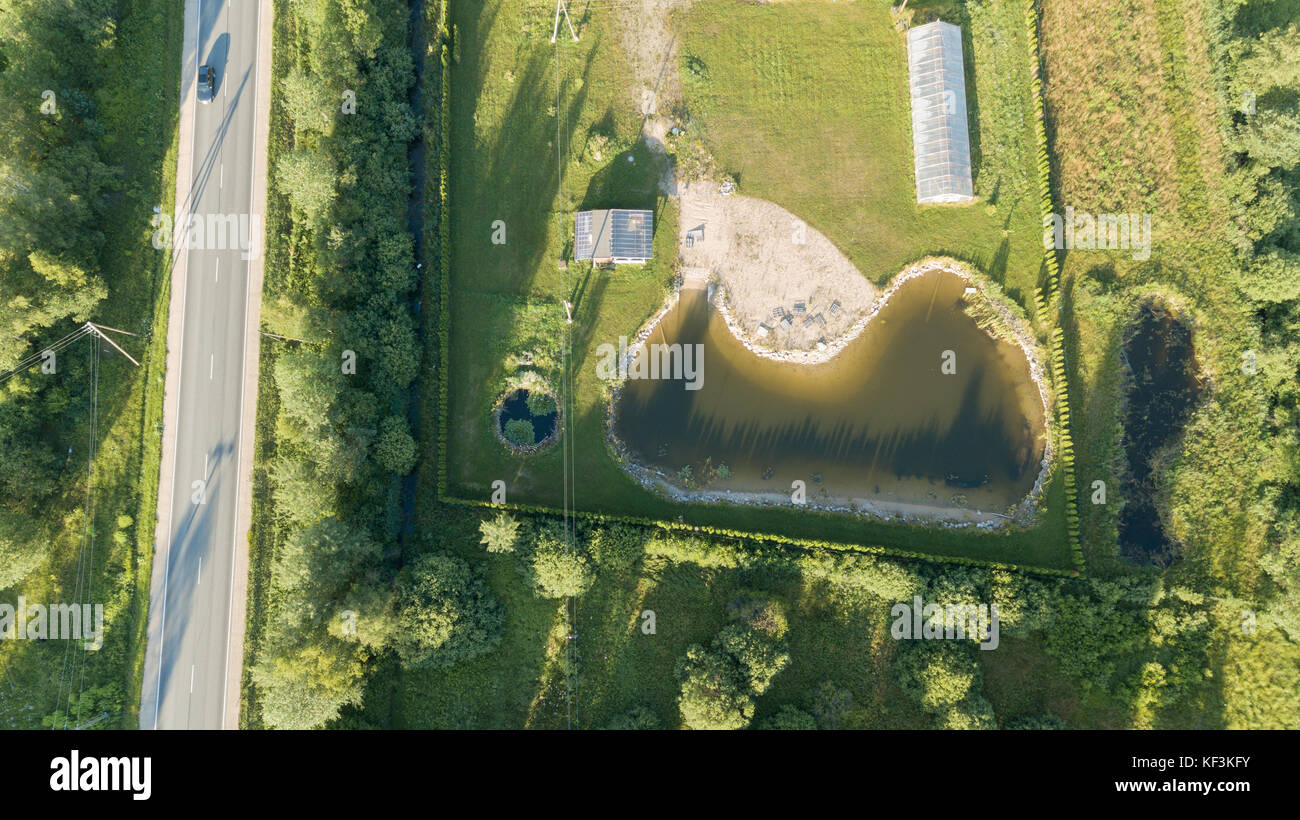 Aerial view of countryside, drone top view Stock Photo - Alamy