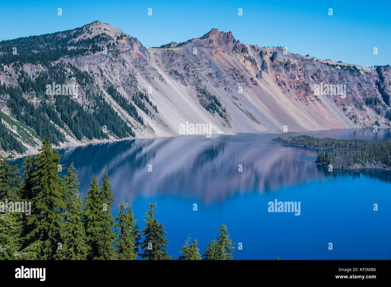 The huge caldera of the Crater lake National Park, Oregon, USA Stock ...