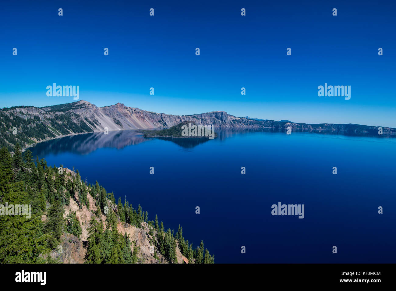 The huge caldera of the Crater lake National Park, Oregon, USA Stock ...