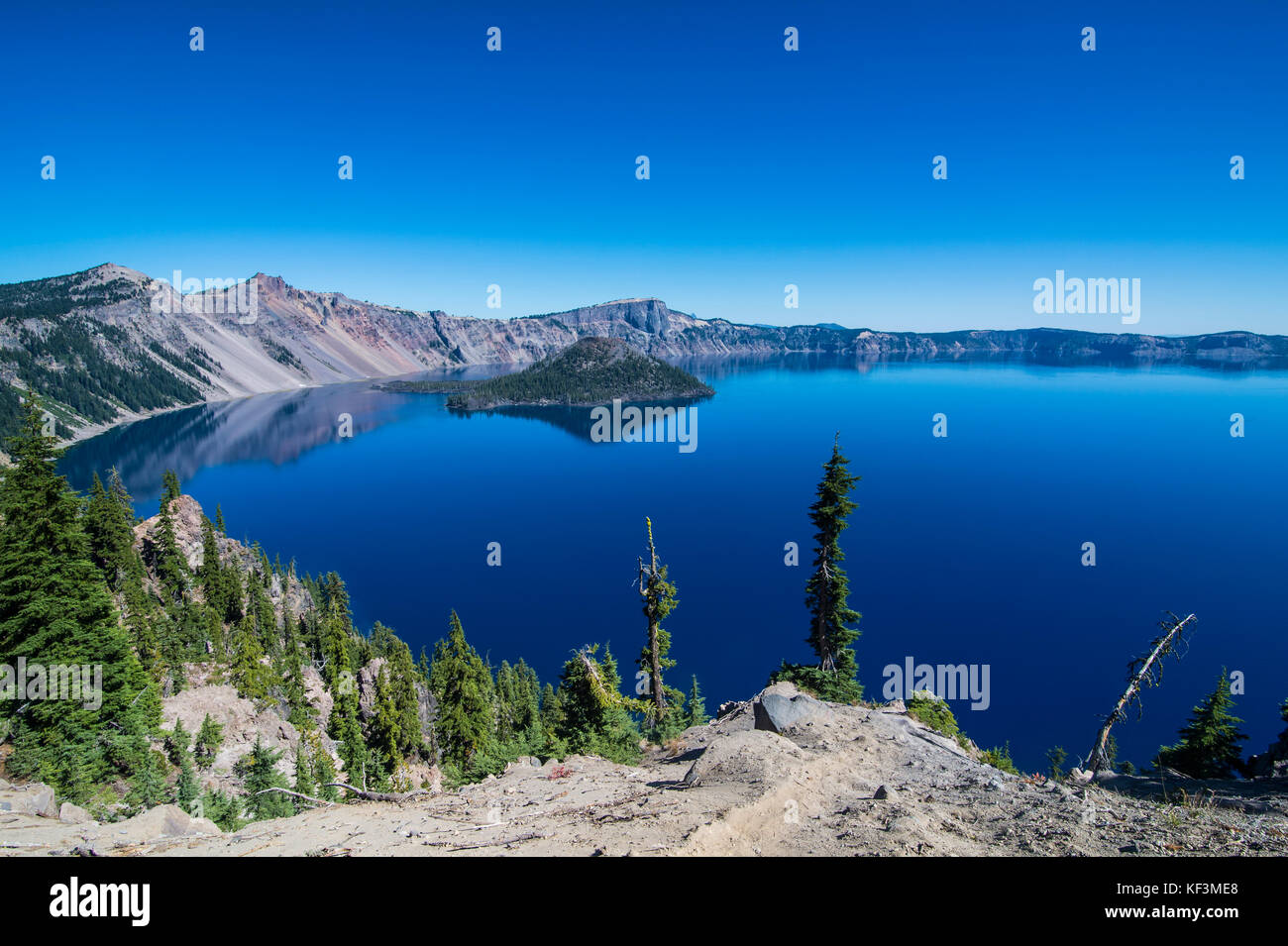 The huge caldera of the Crater lake National Park, Oregon, USA Stock ...