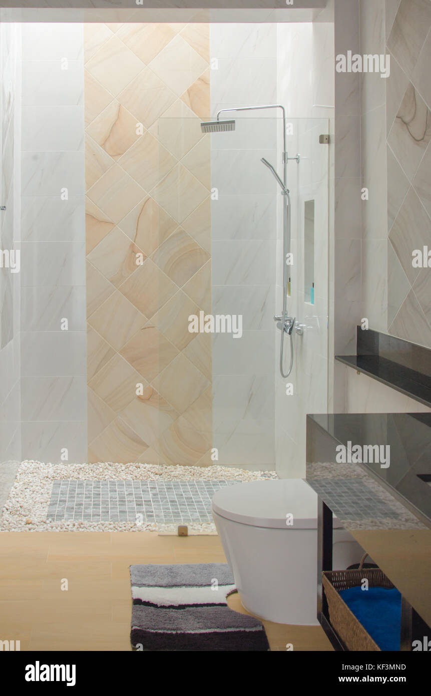 Modern interior bathroom shower Stock Photo - Alamy
