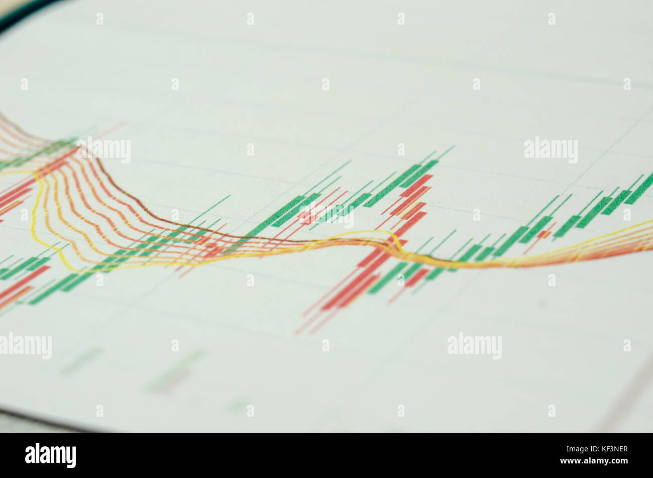 Business paper Line graph on desk Stock Photo - Alamy
