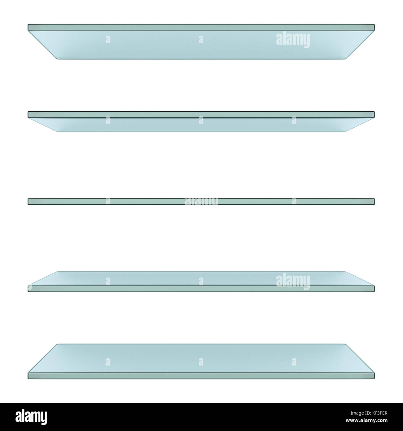 Realistic white store shelves Cut Out Stock Images & Pictures - Alamy