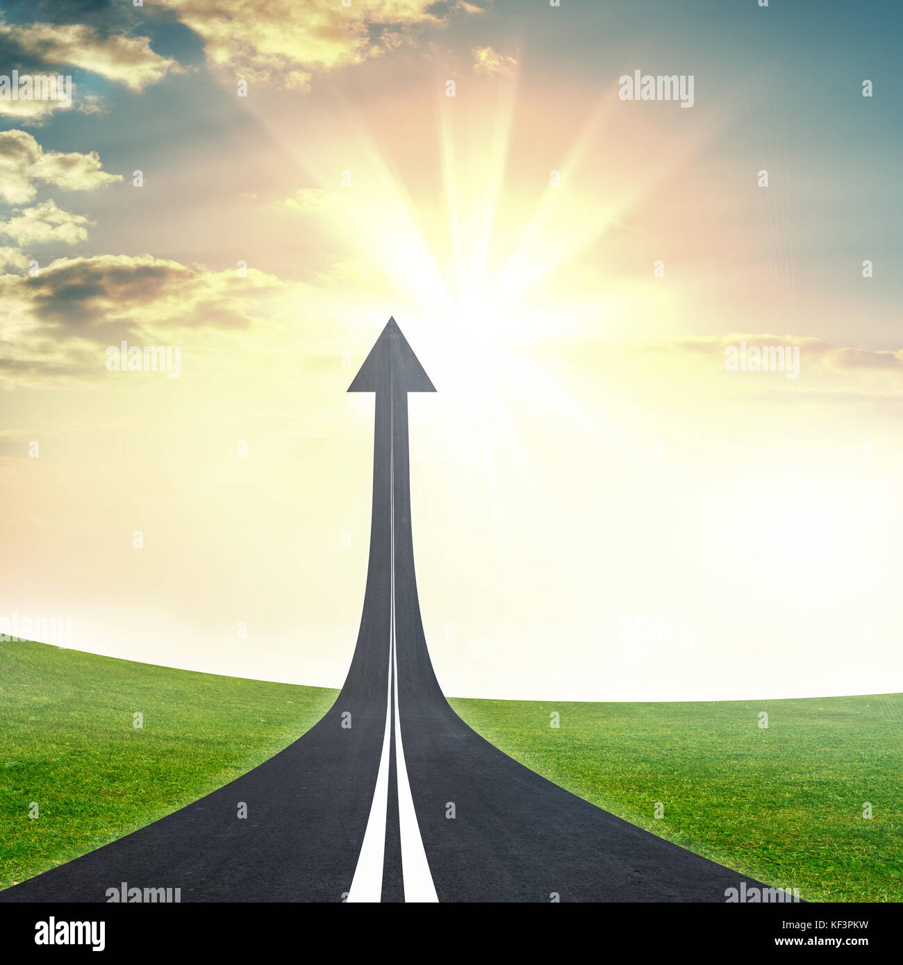 highway road going up as an arrow Stock Photo - Alamy