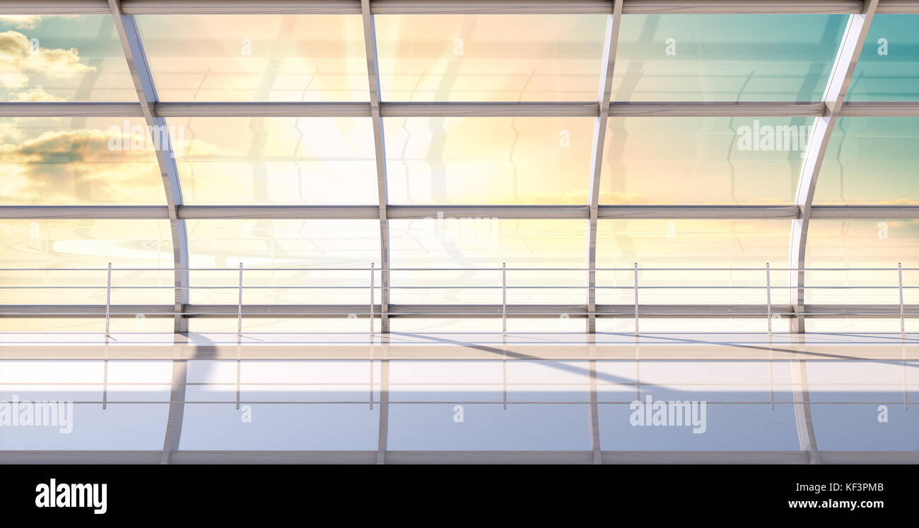 Interior of modern hall with big window Stock Photo - Alamy