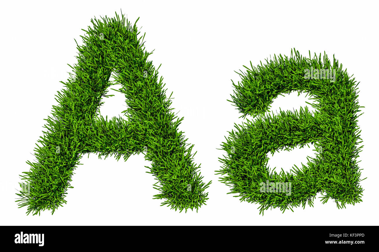 Letter of grass alphabet. 3d illustration Stock Photo - Alamy