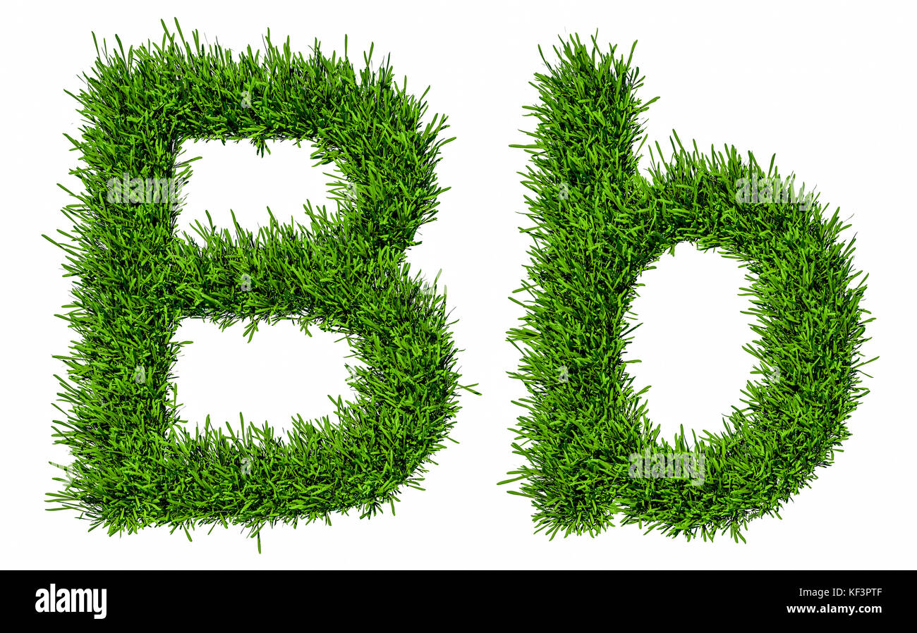 Letter of grass alphabet. 3d illustration Stock Photo - Alamy