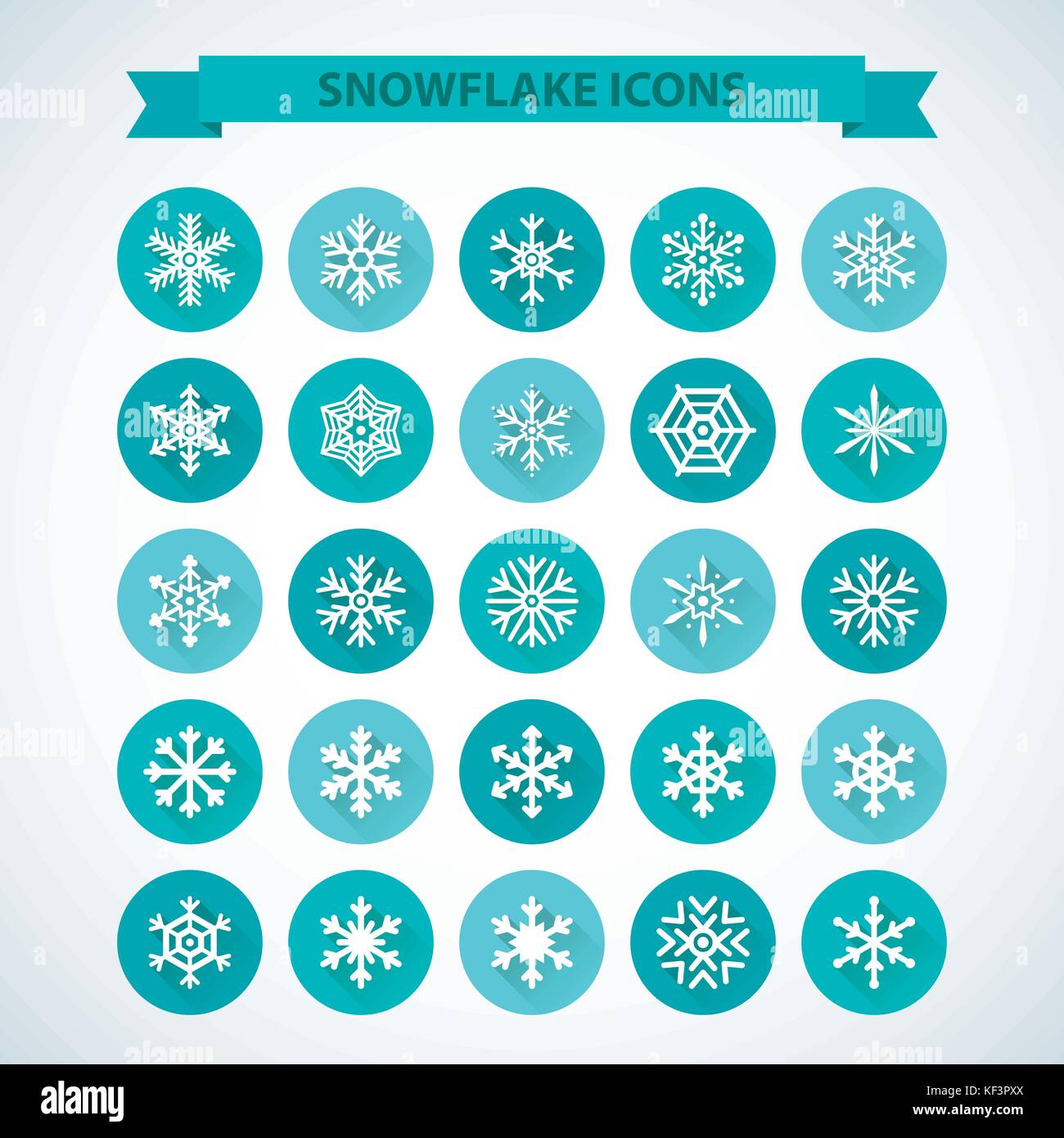 Simple snowflake icons with long shadow effect Stock Vector Image & Art ...