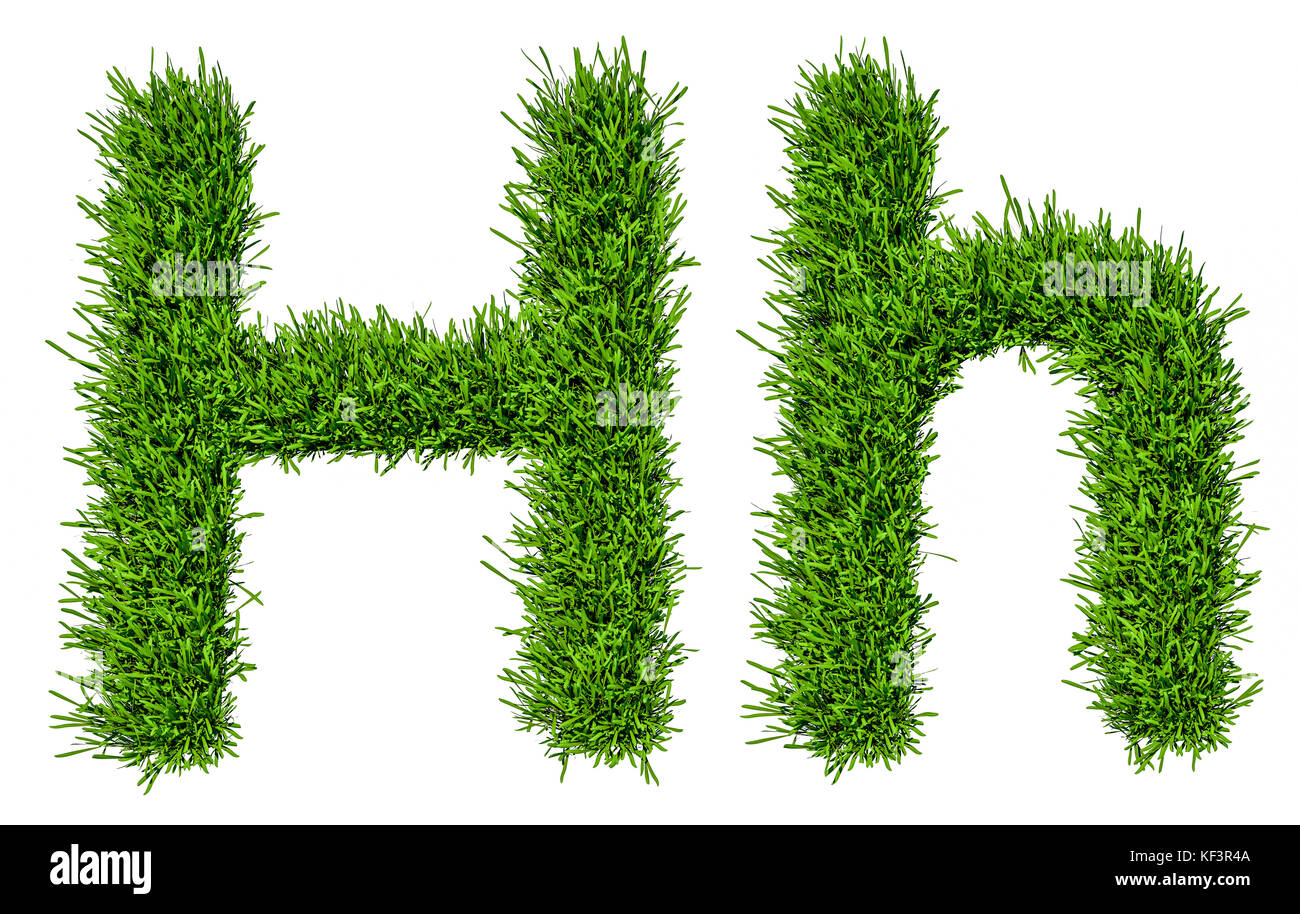 Letter of grass alphabet. 3d illustration Stock Photo - Alamy