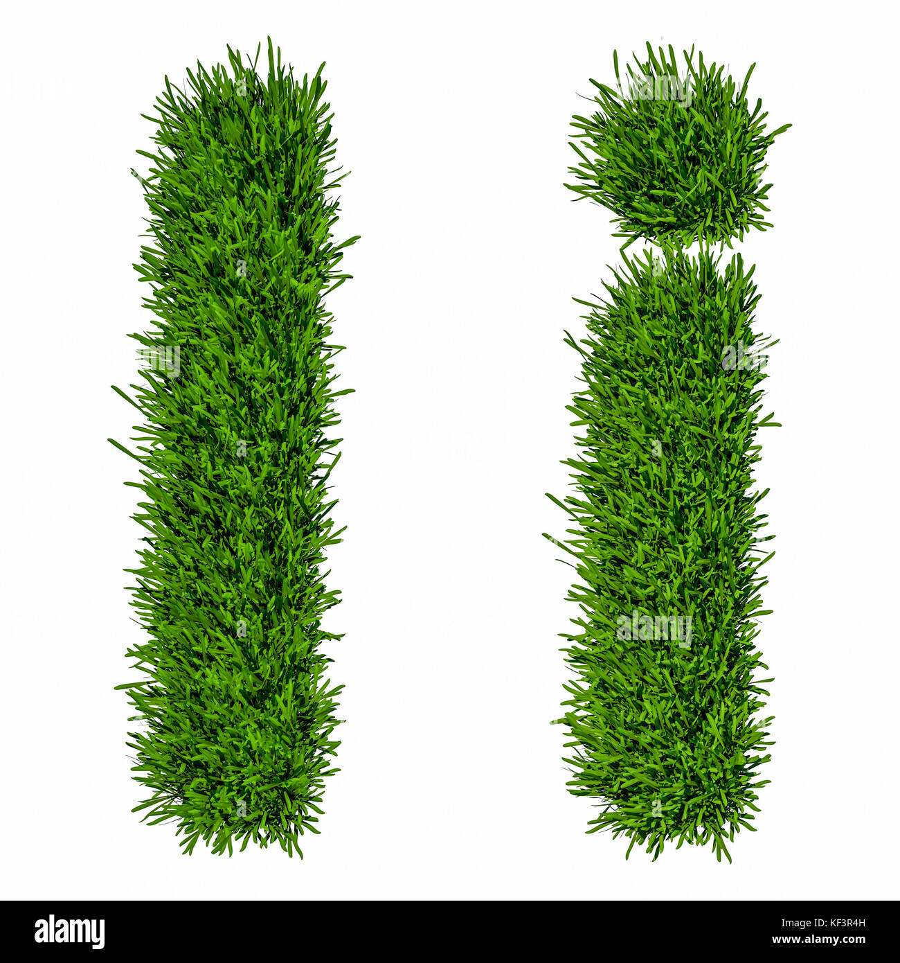 Letter of grass alphabet. 3d illustration Stock Photo - Alamy