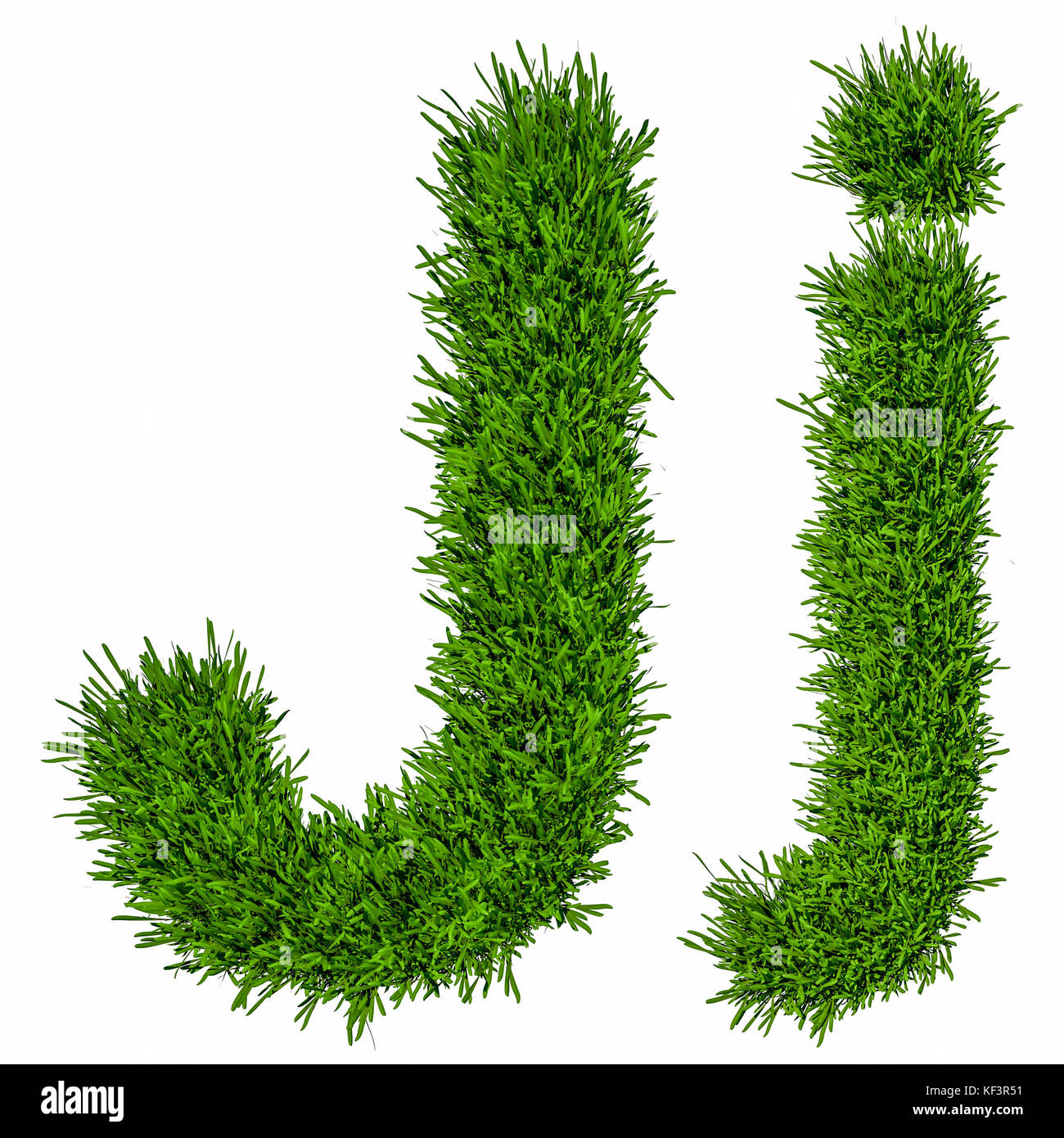 Letter of grass alphabet. 3d illustration Stock Photo - Alamy
