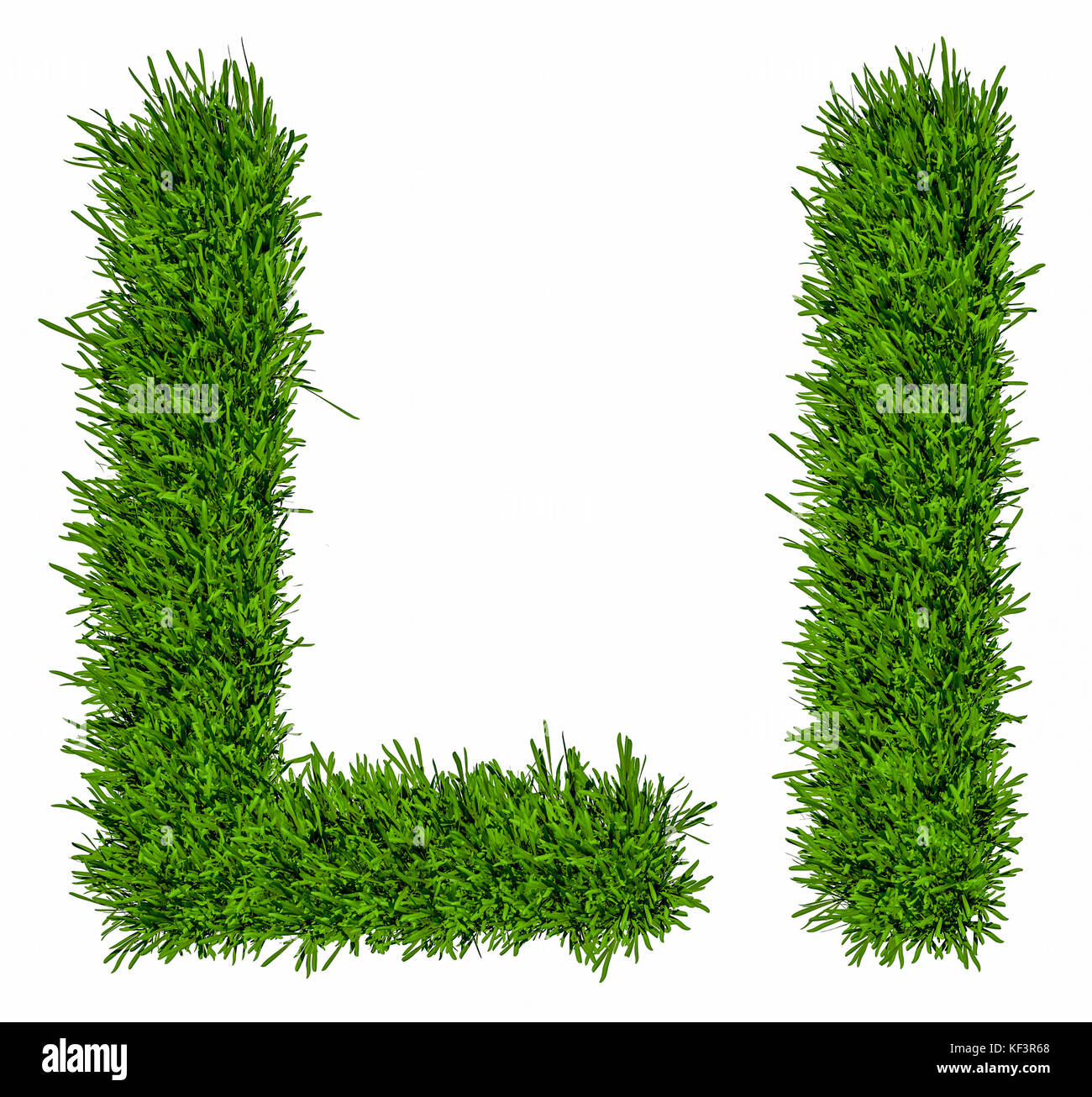 Letter of grass alphabet. 3d illustration Stock Photo - Alamy