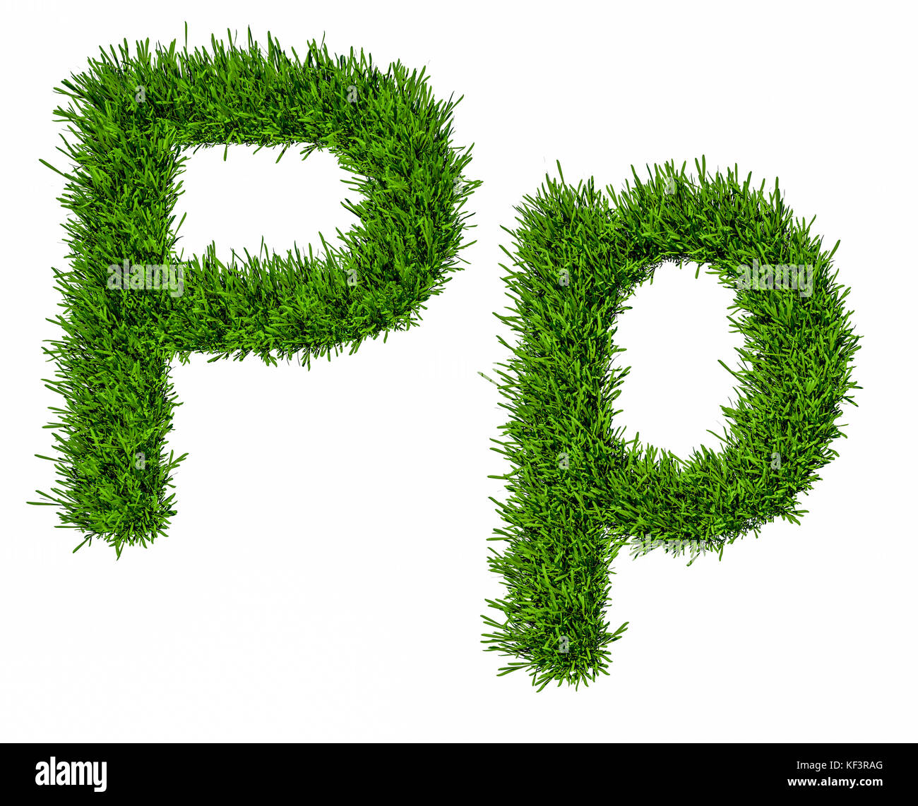 Letter of grass alphabet. 3d illustration Stock Photo - Alamy