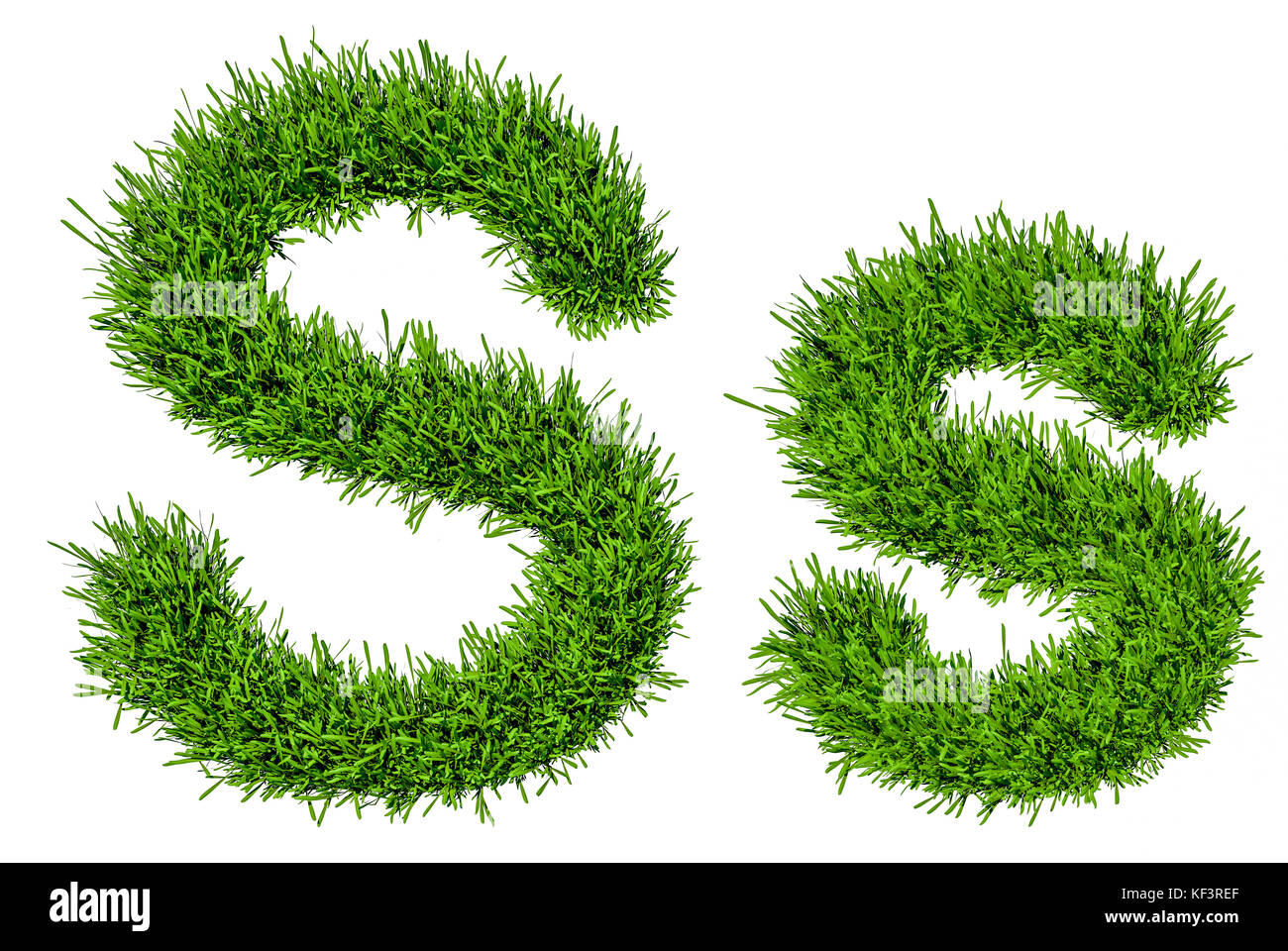 Letter of grass alphabet. 3d illustration Stock Photo - Alamy