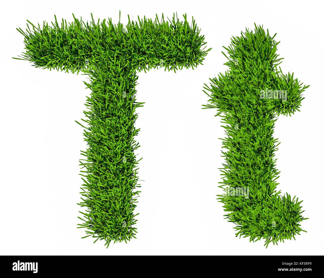 Letter of grass alphabet. 3d illustration Stock Photo - Alamy