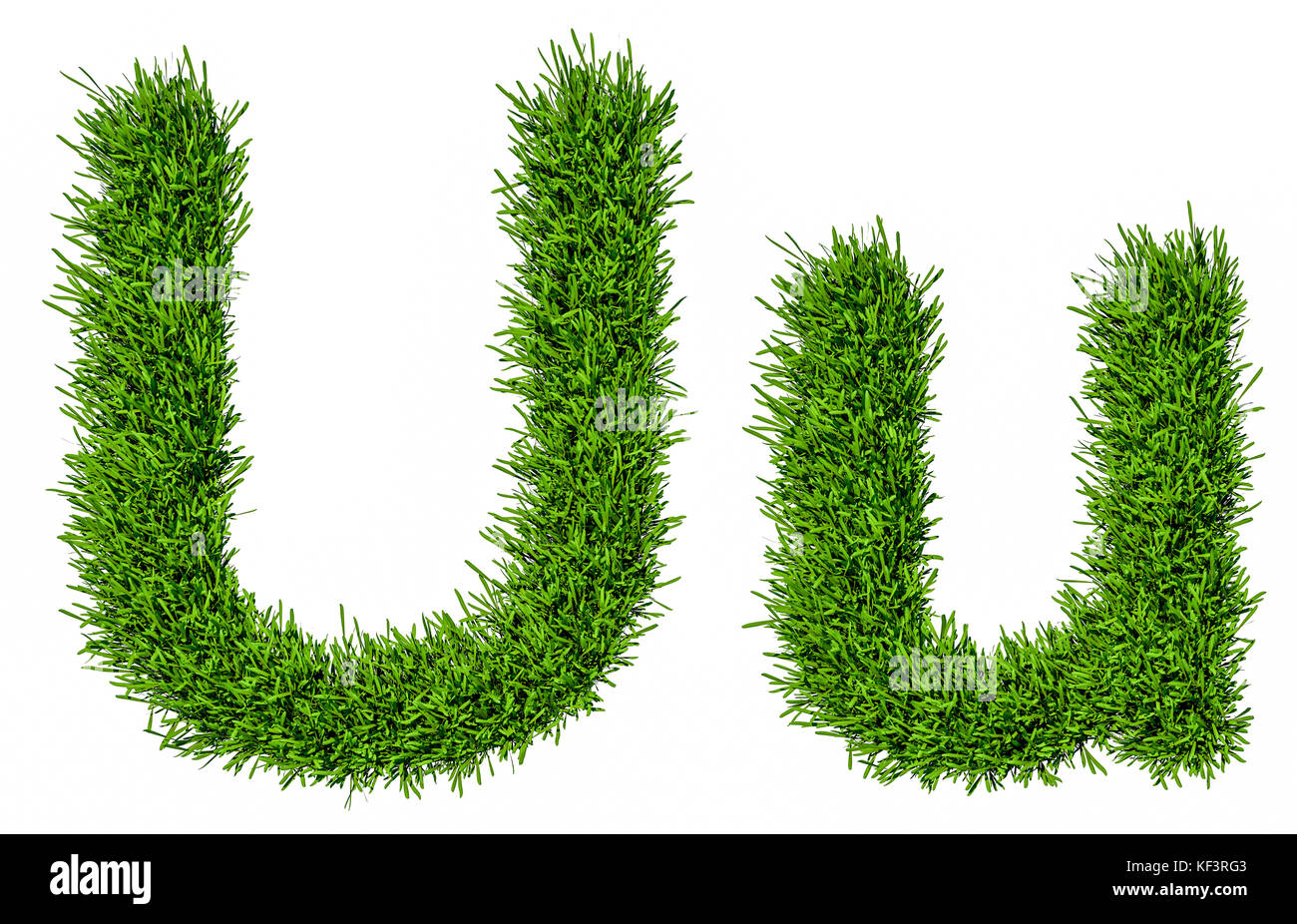 Letter of grass alphabet. 3d illustration Stock Photo - Alamy