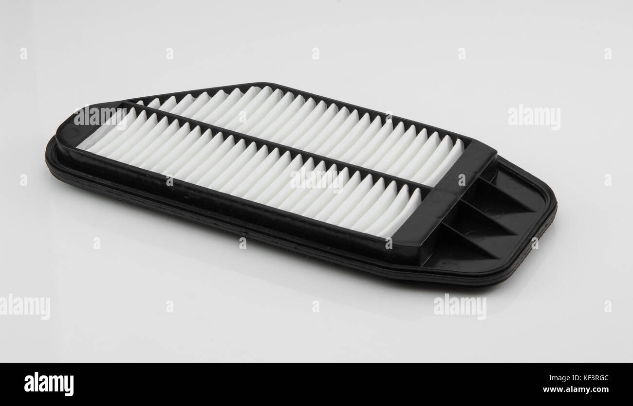 automotive filter square shape on a white background Stock Photo - Alamy