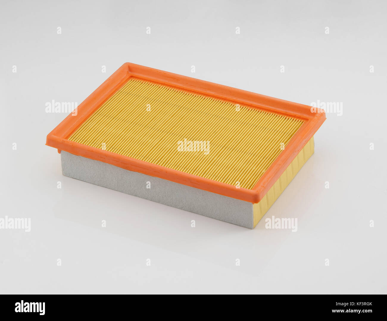 automotive filter square shape orange on a white background Stock Photo ...