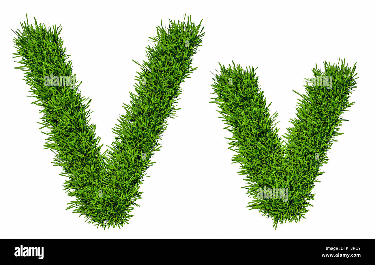 Letter of grass alphabet. 3d illustration Stock Photo - Alamy