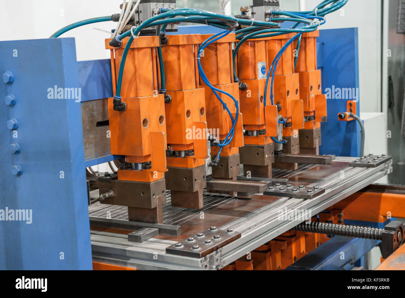 Industrial welding machines in the workshop, in the process of work and ...