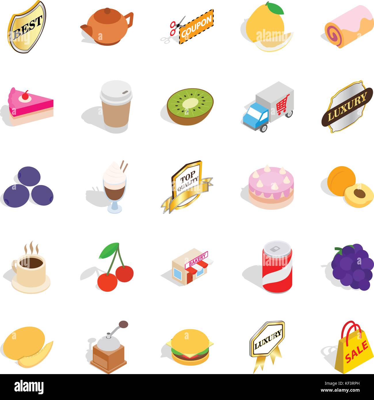 Yummy ice cream icons set, isometric style Stock Vector Image & Art - Alamy