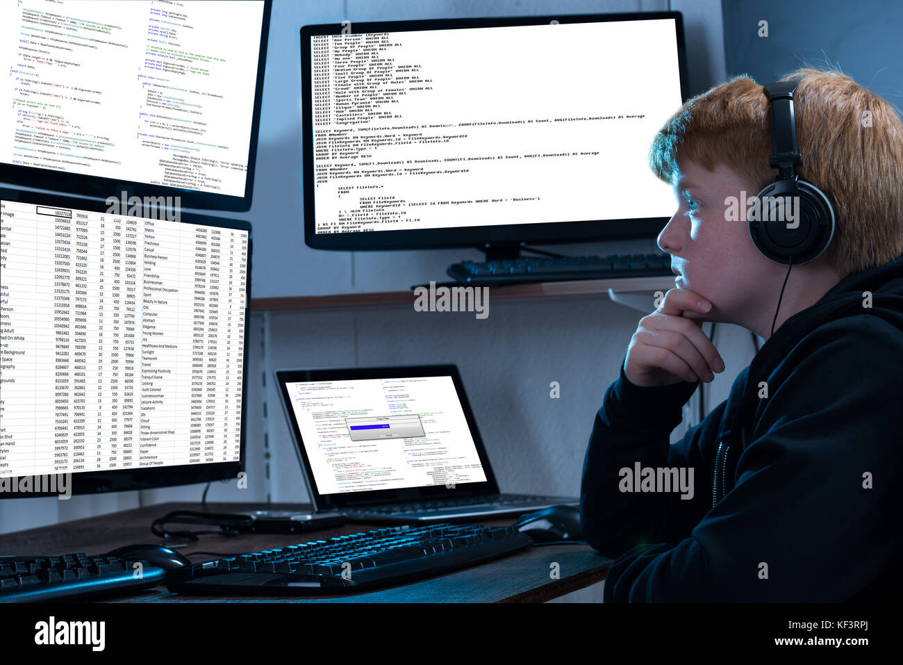 Boy looking at computer hi-res stock photography and images - Alamy