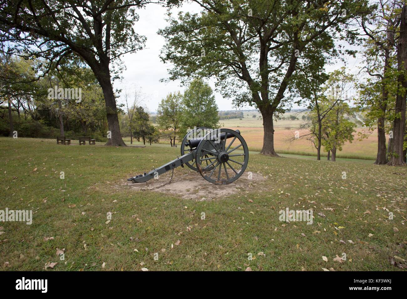 A cannon on display at Prairie Grove Battlefield State Park in Prairie ...