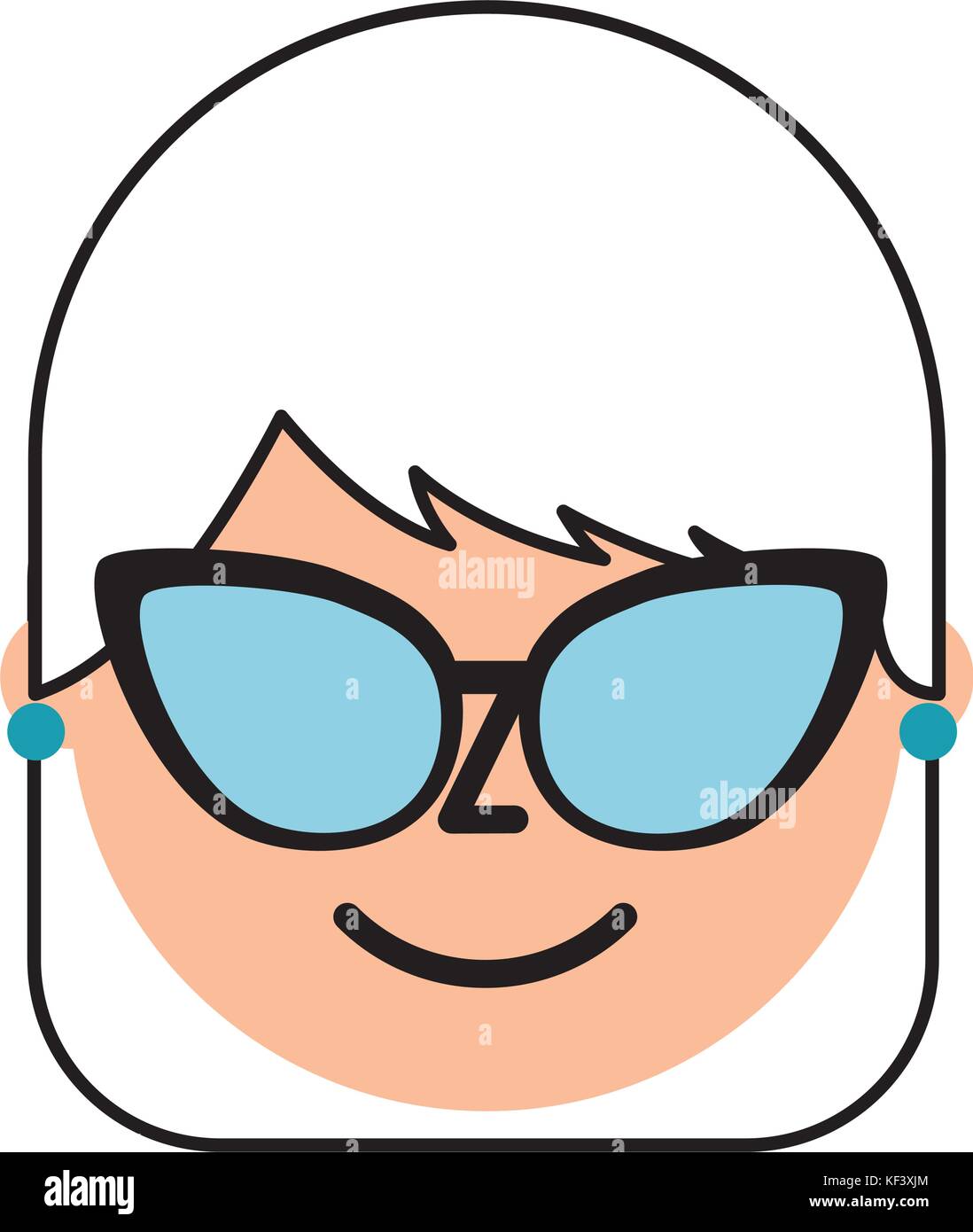 young woman profile happy character image Stock Vector Image & Art - Alamy