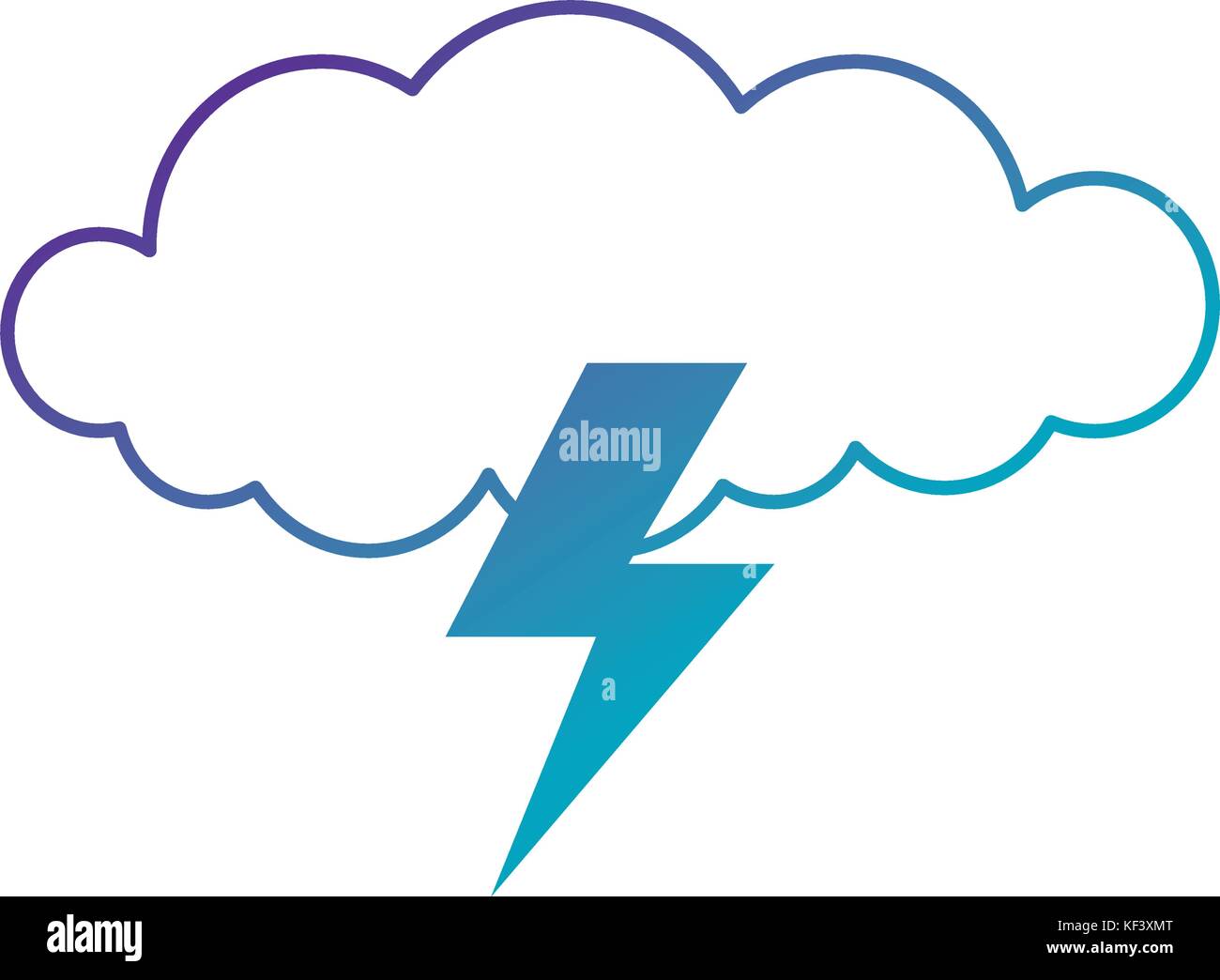 cloud with rays storm vector illustration design Stock Vector Image ...