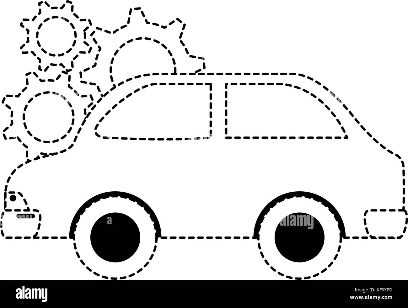 car vehicle with gears vector illustration design Stock Vector Image ...