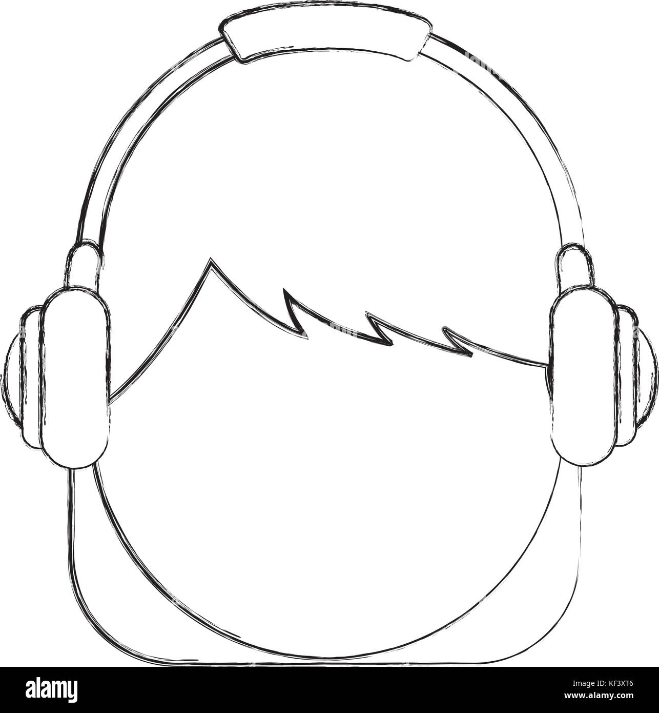Smiling young woman listening to music Stock Vector Images - Alamy