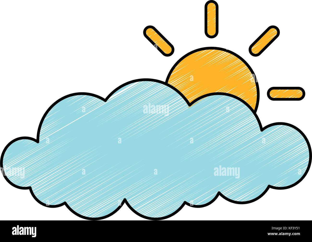 cloud sky silhouette with sun vector illustration design Stock Vector ...