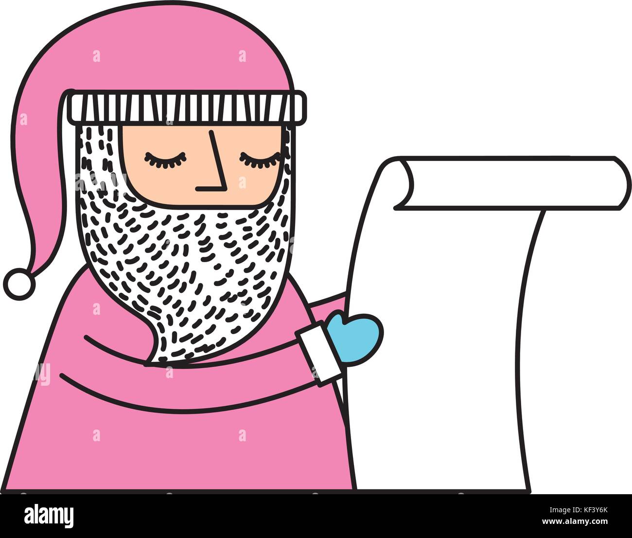 santa claus reading a long list of gifts Stock Vector Image & Art - Alamy