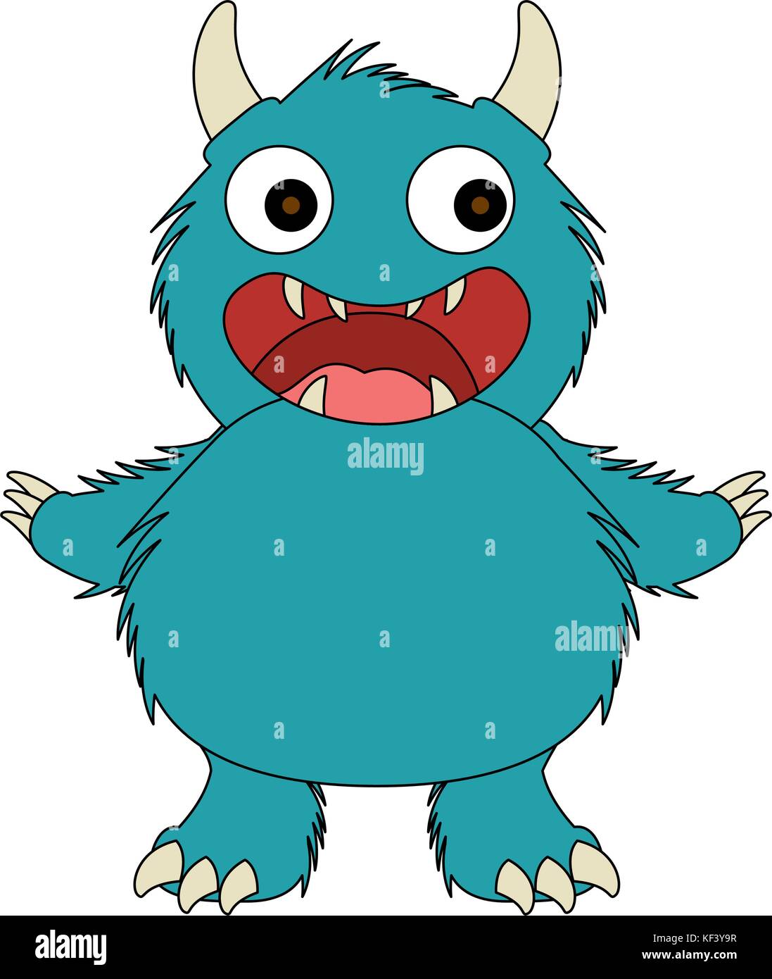male furry monster character vector illustration design Stock Vector ...