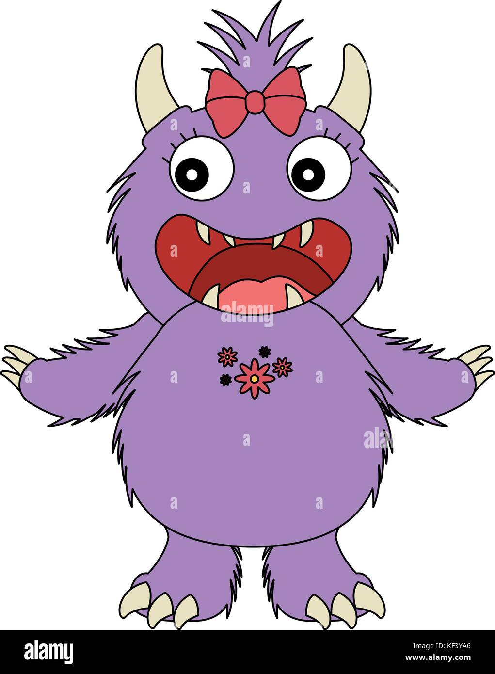 female furry monster character vector illustration design Stock Vector ...