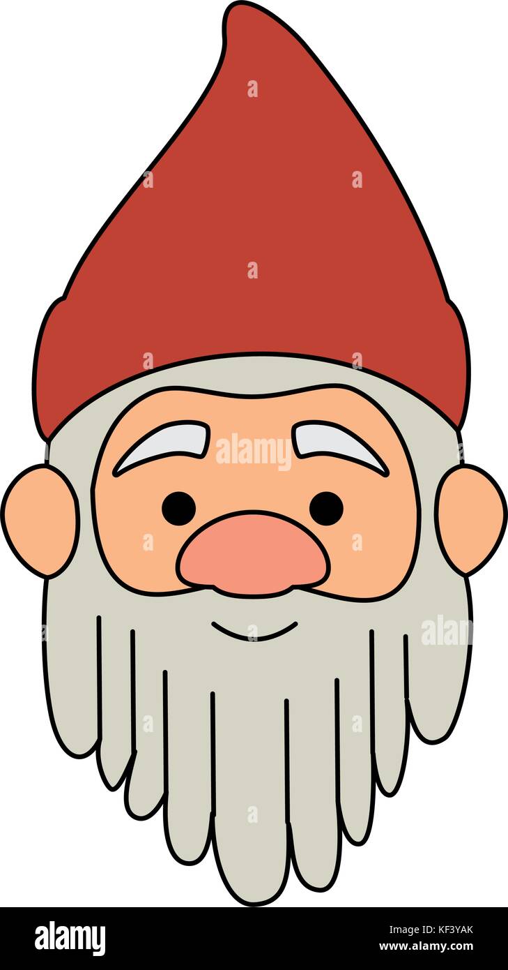cute gnome head character vector illustration design Stock Vector Image ...