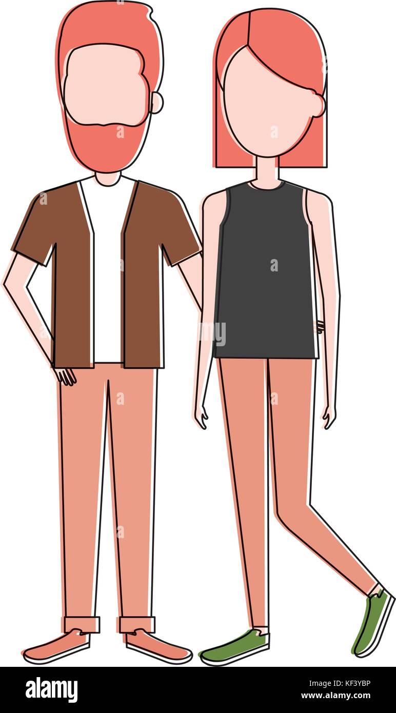 lovers couple avatars character vector illustration design Stock Vector ...