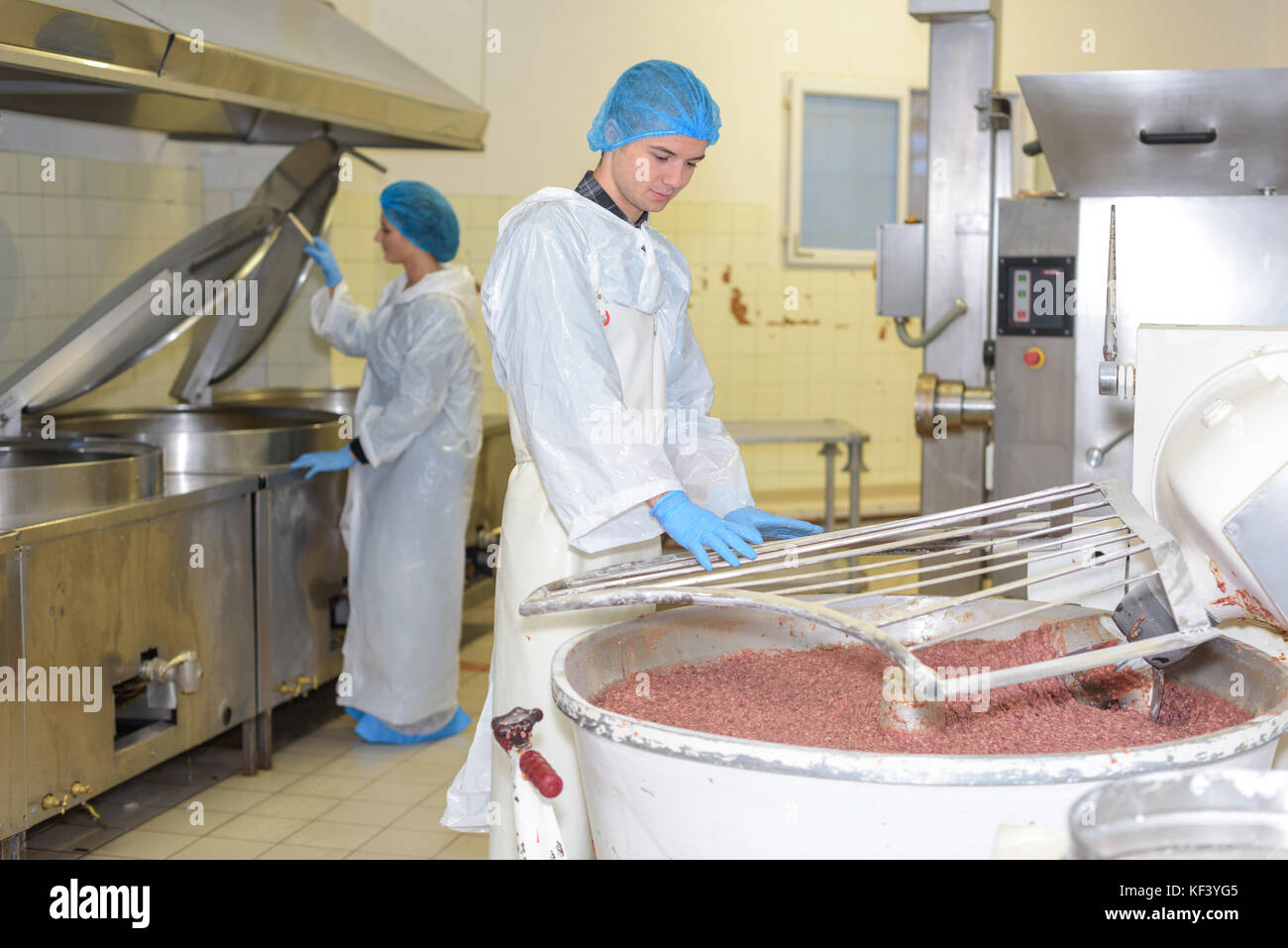 meat factory workers Stock Photo - Alamy
