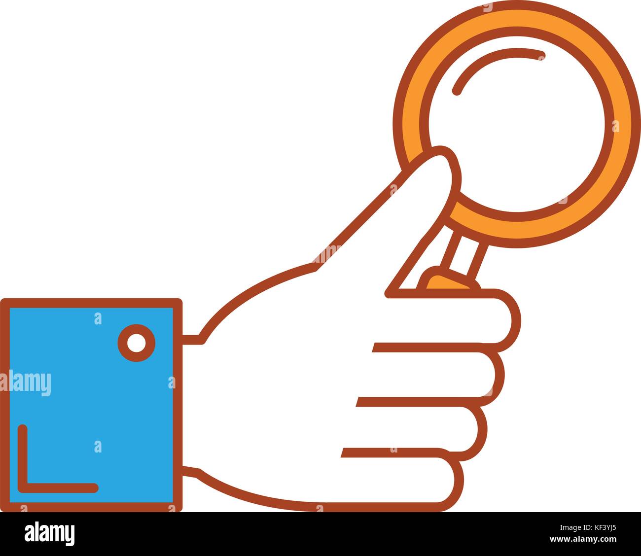 hand human with magnifying glass isolated icon vector illustration ...