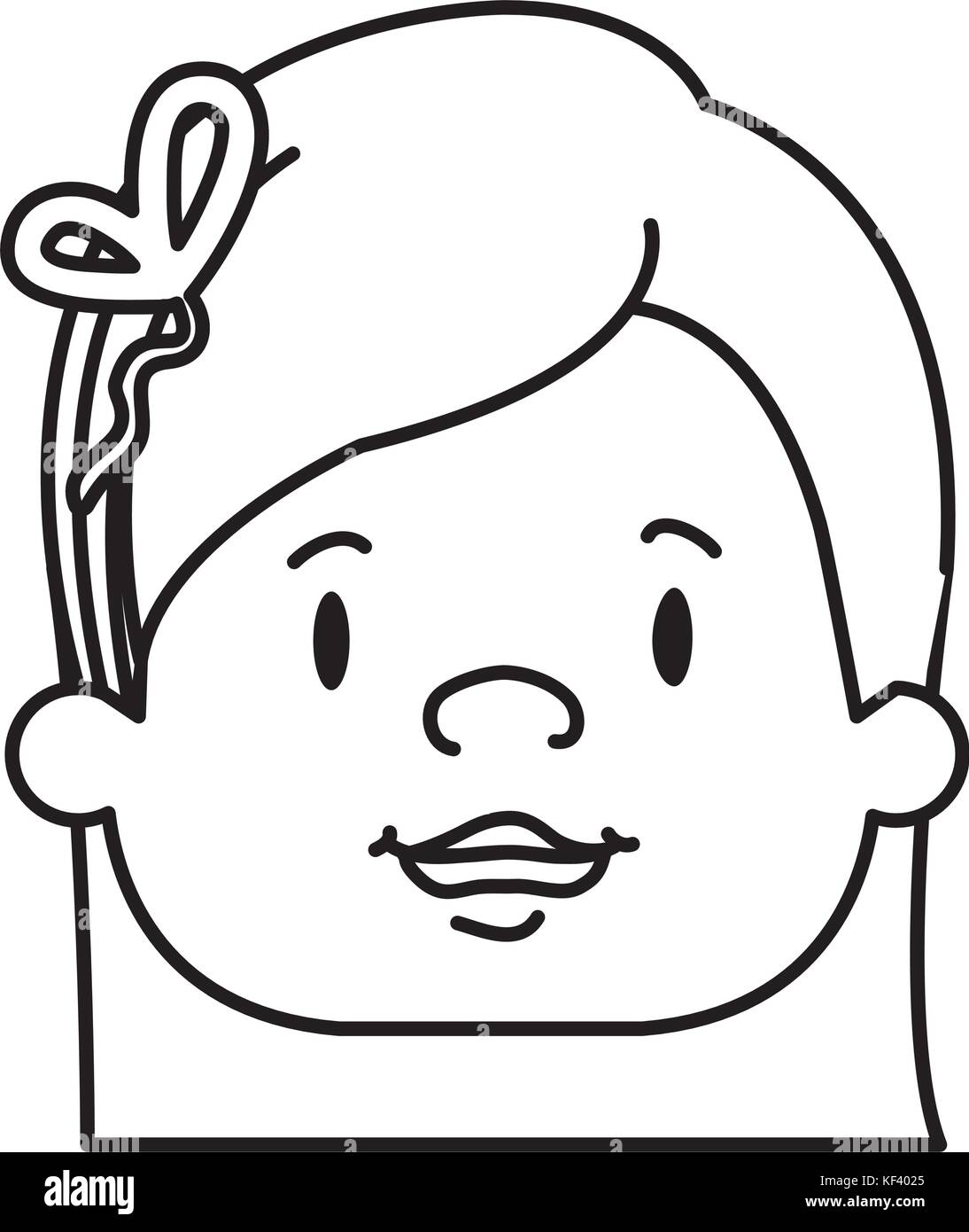 beautiful little girl head character vector illustration design Stock ...