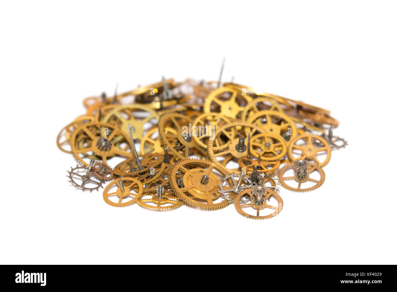 A pile of gear. Many mechanisms. Old vintage gears. Part of clockwork ...