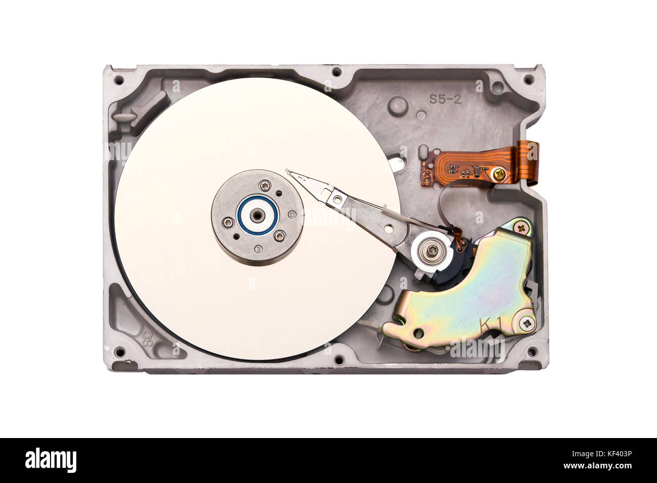 Hdd isolated on white background. Computer chips. Inside of internal ...