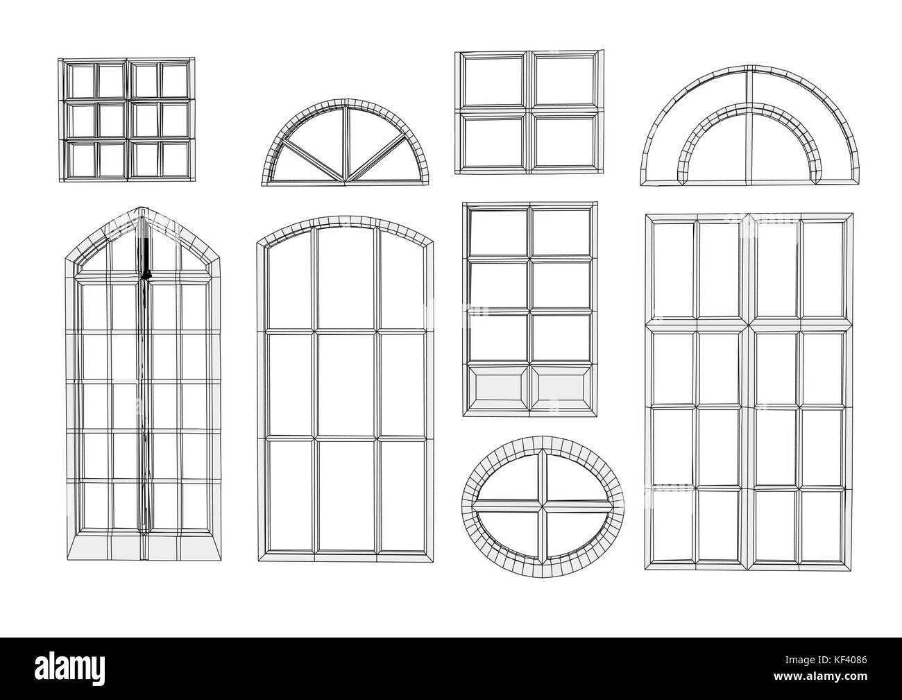 set of windows isolated on a white background Stock Vector Image & Art ...