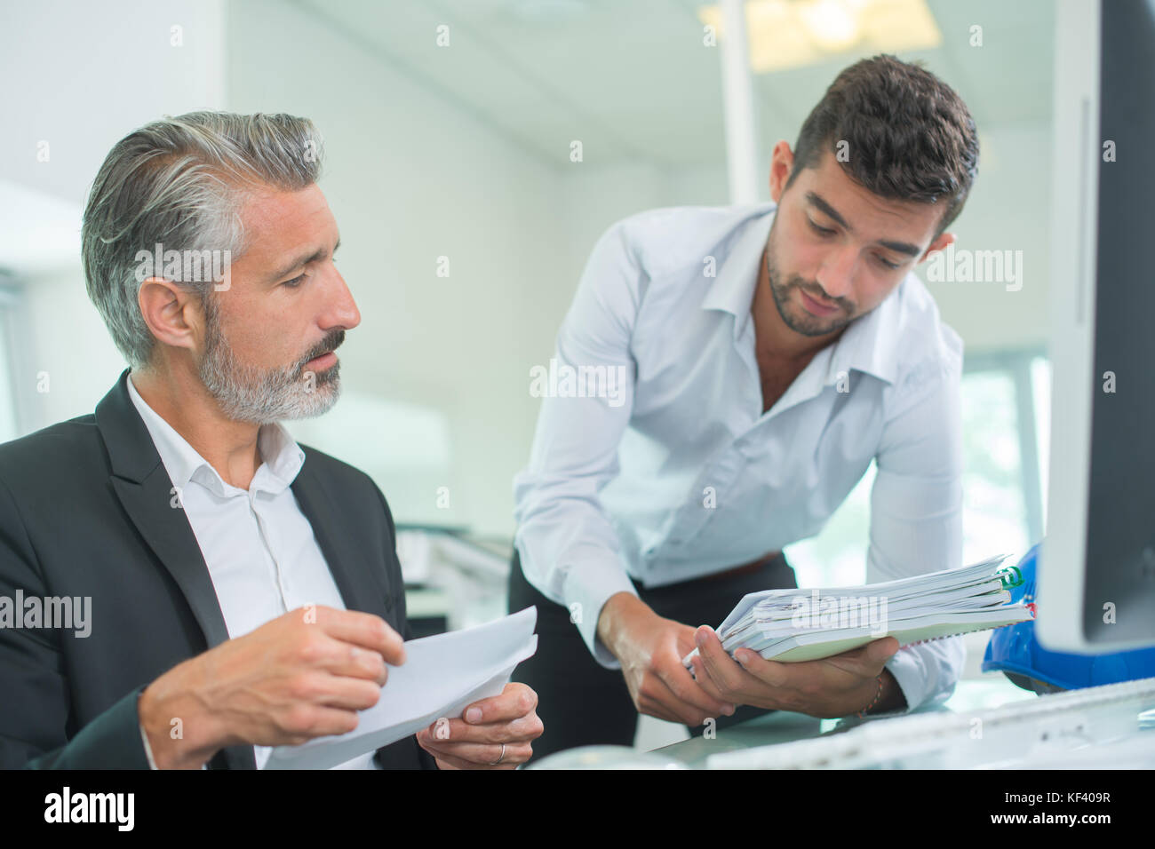 businessman meeting co-worker talking about job Stock Photo - Alamy