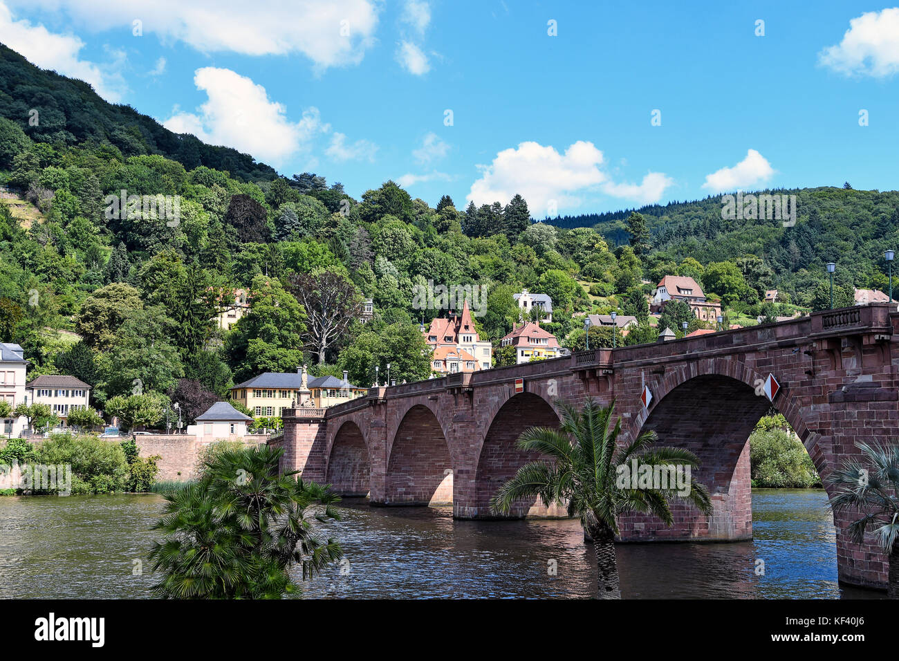 landmark bridge on the Rhine River in Heidelberg Germany Stock Photo ...