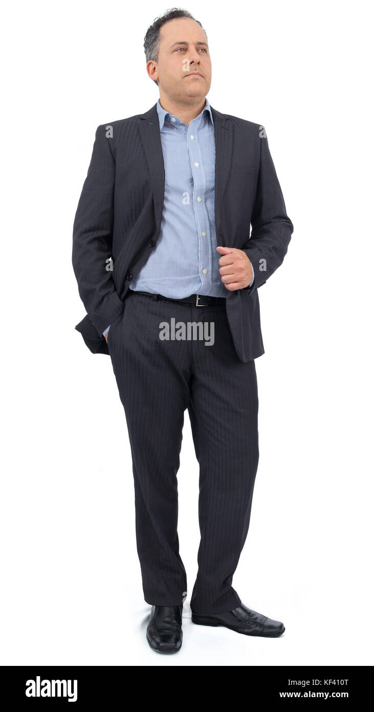 Portrait of executive, whole body image. He wears elegant clothes, suit ...