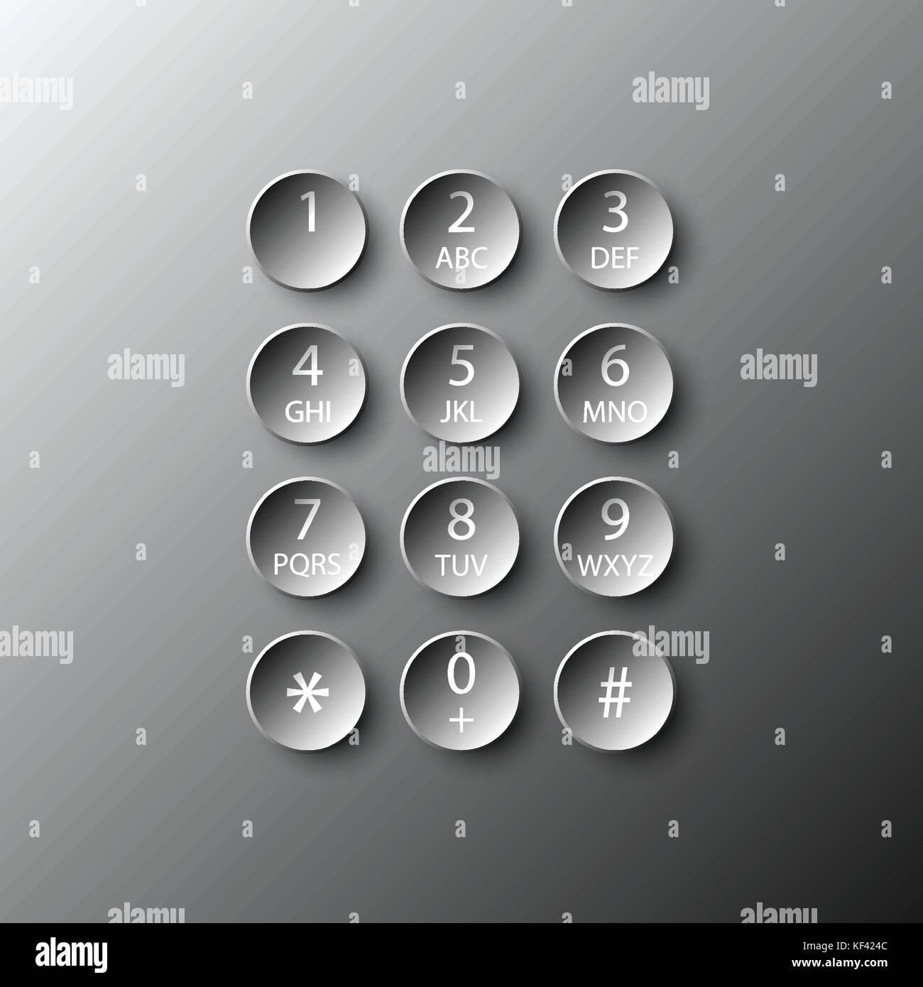 Simple black 3d number dial circle button paper for website ...