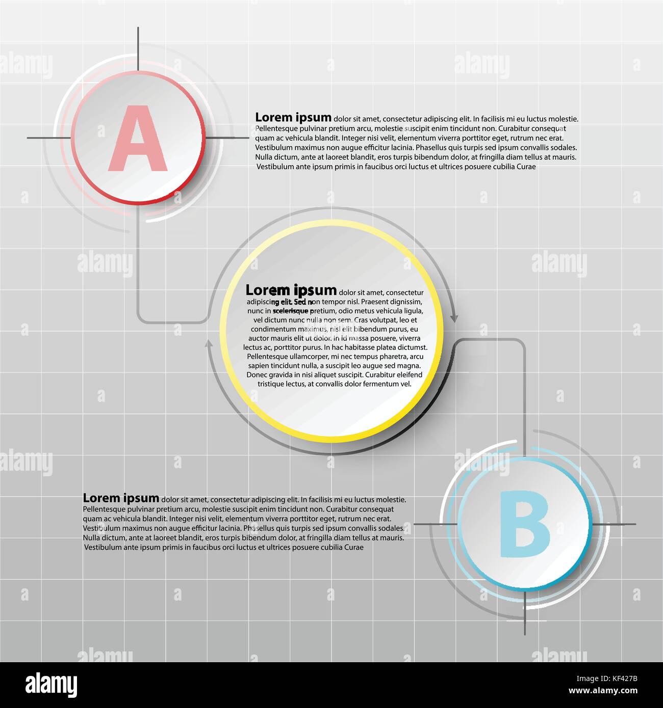 Vector infographics design template with 3D circle paper sign for ...