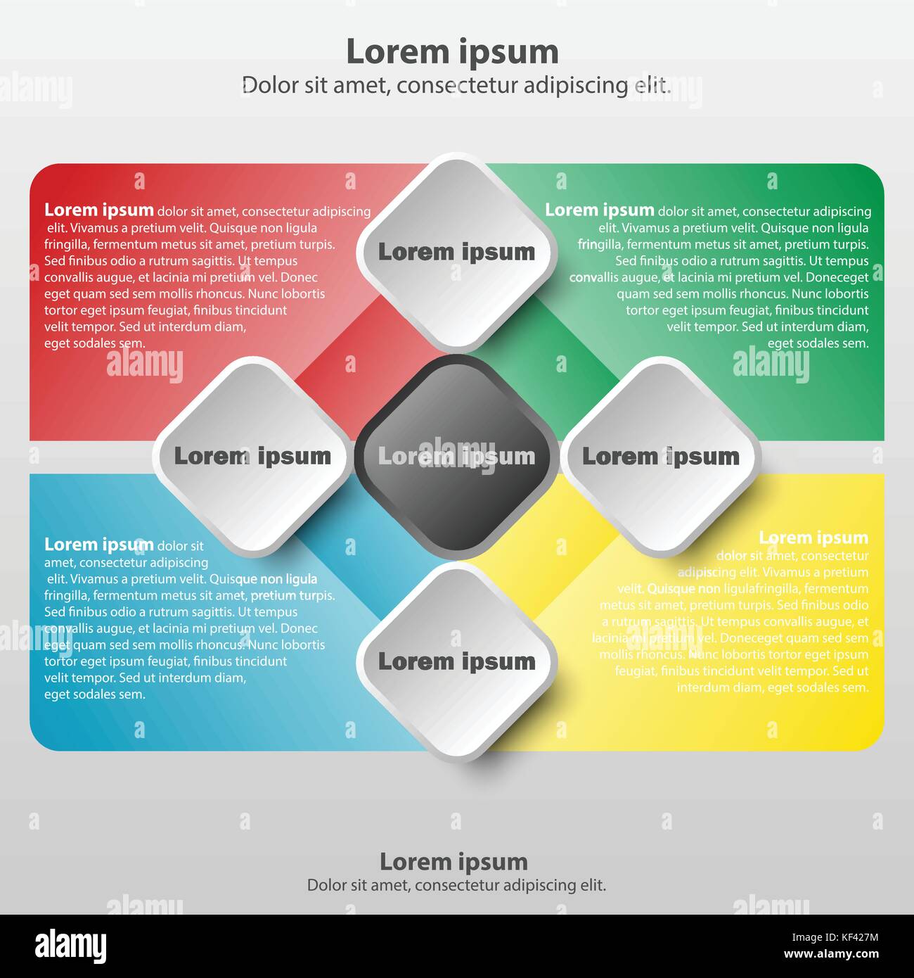 Four 3d paper squares on colorful background for website presentation ...